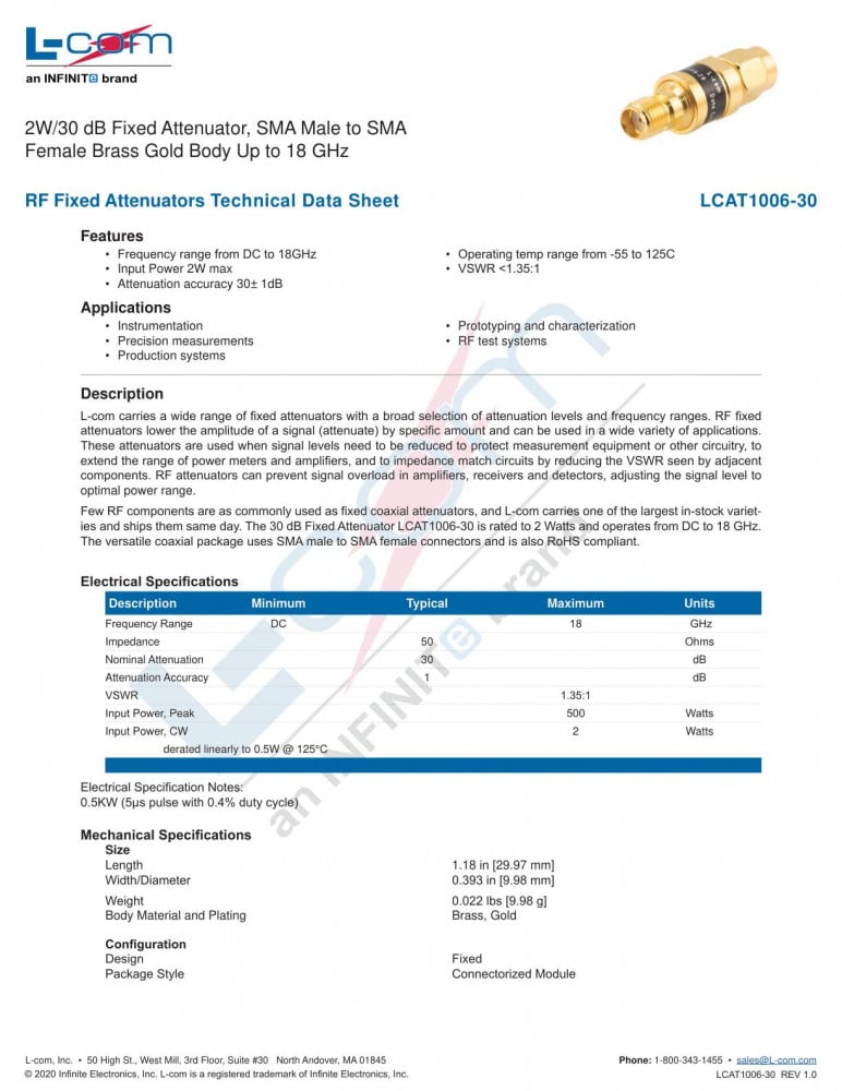 LCAT1006-30 datasheet page 1