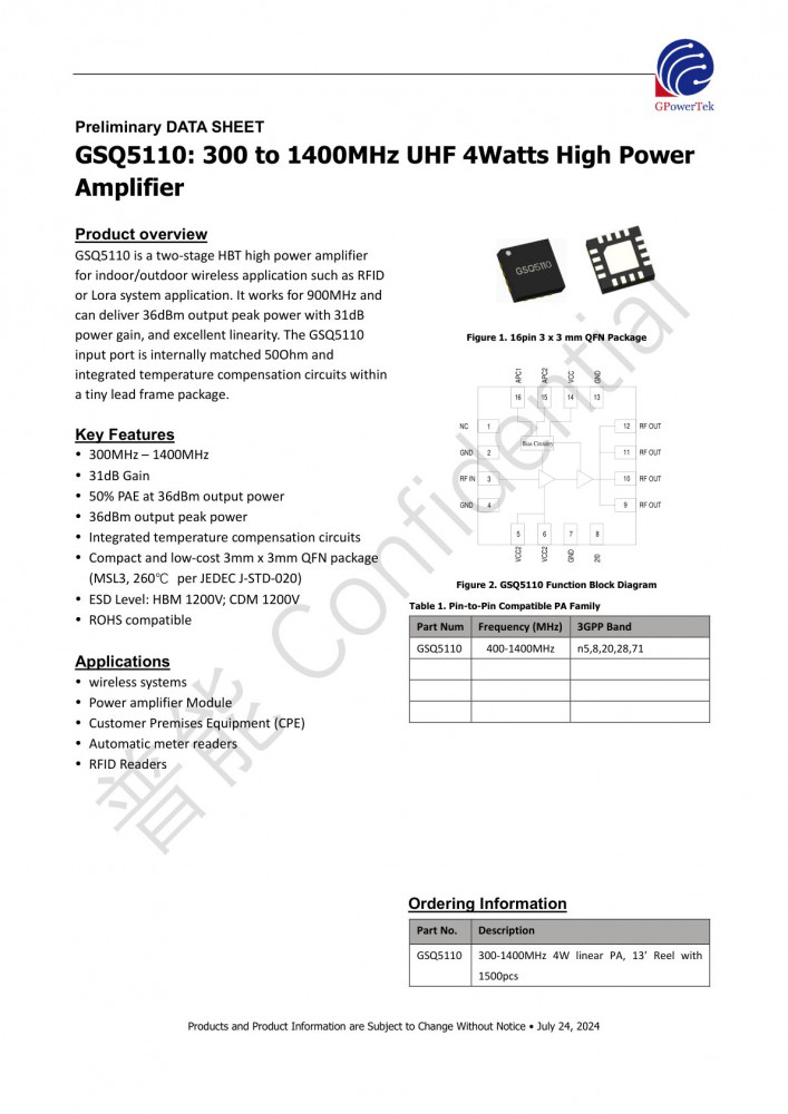 GSQ5110 technical datasheet page preview