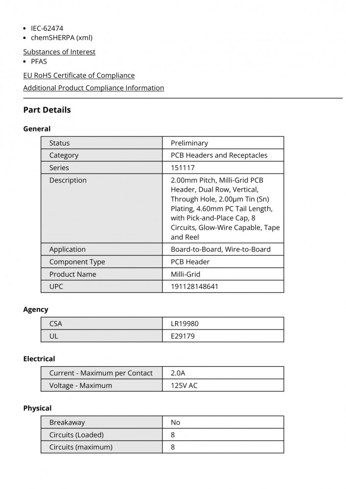 MOLEX product specification page 2