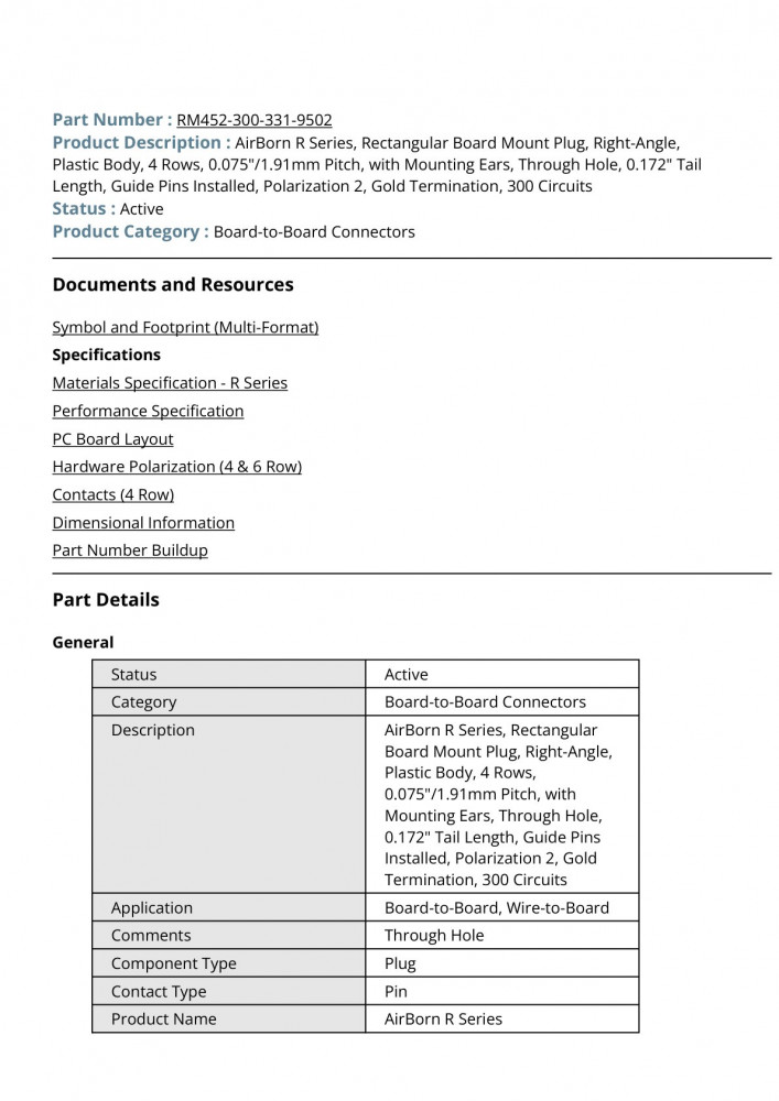 RM452-300-331-9502 technical document page 1