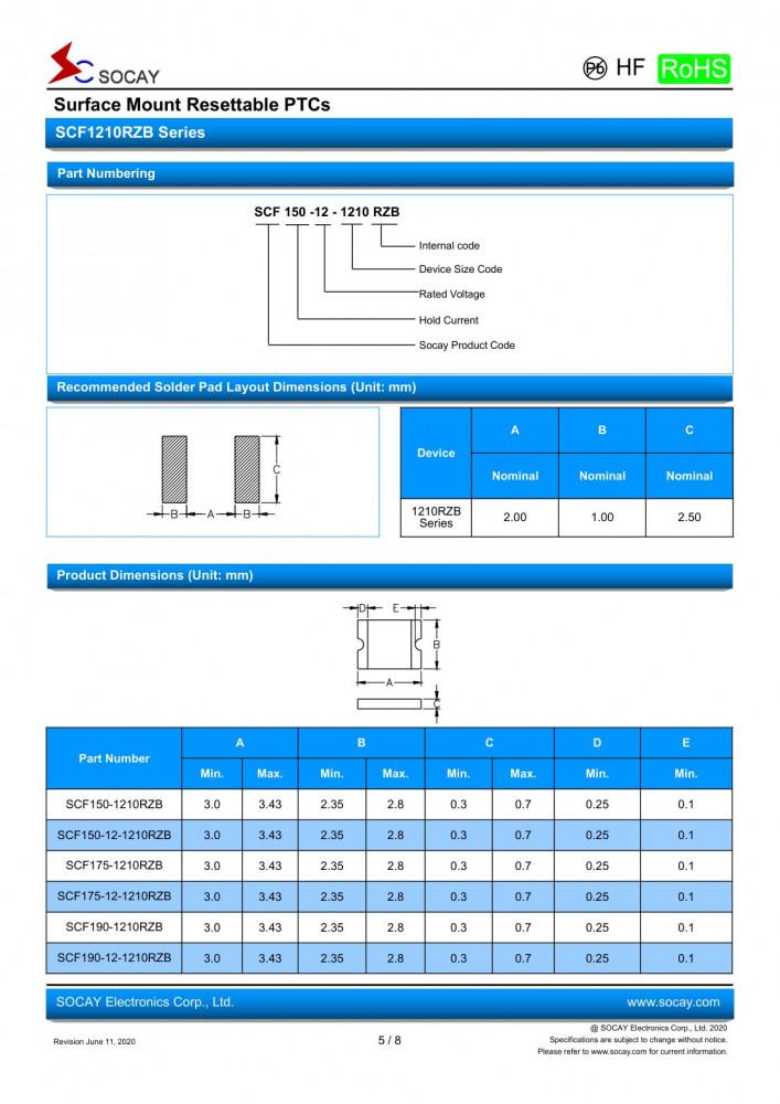 SCF1210RZB datasheet page 5