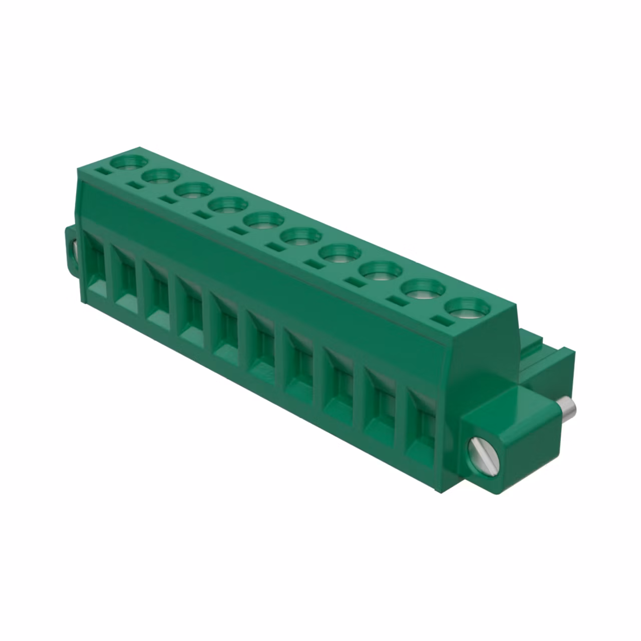 5.00mm Pitch Eurostyle Horizontal Plug, with Retention Screws and Standard Imprinting, Green Housing, 10 Circuits for sale