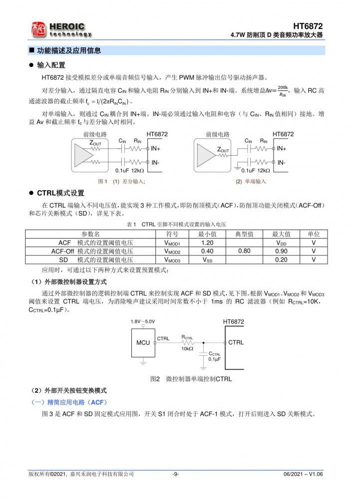HT6872SPNR datasheet page 9