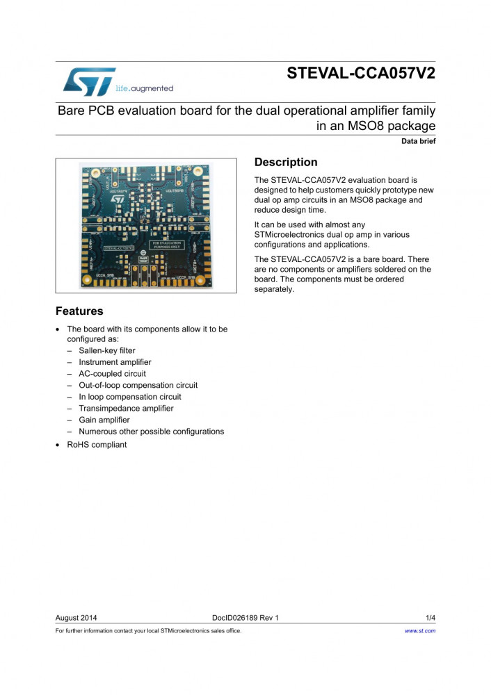 STEVAL-CCA057V2 document page 1