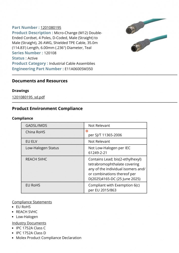 Product drawing page 1