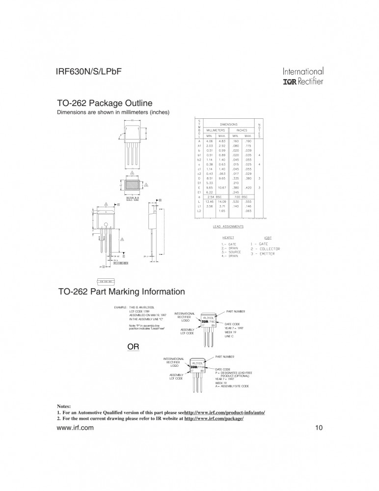 IRF630 datasheet page 10