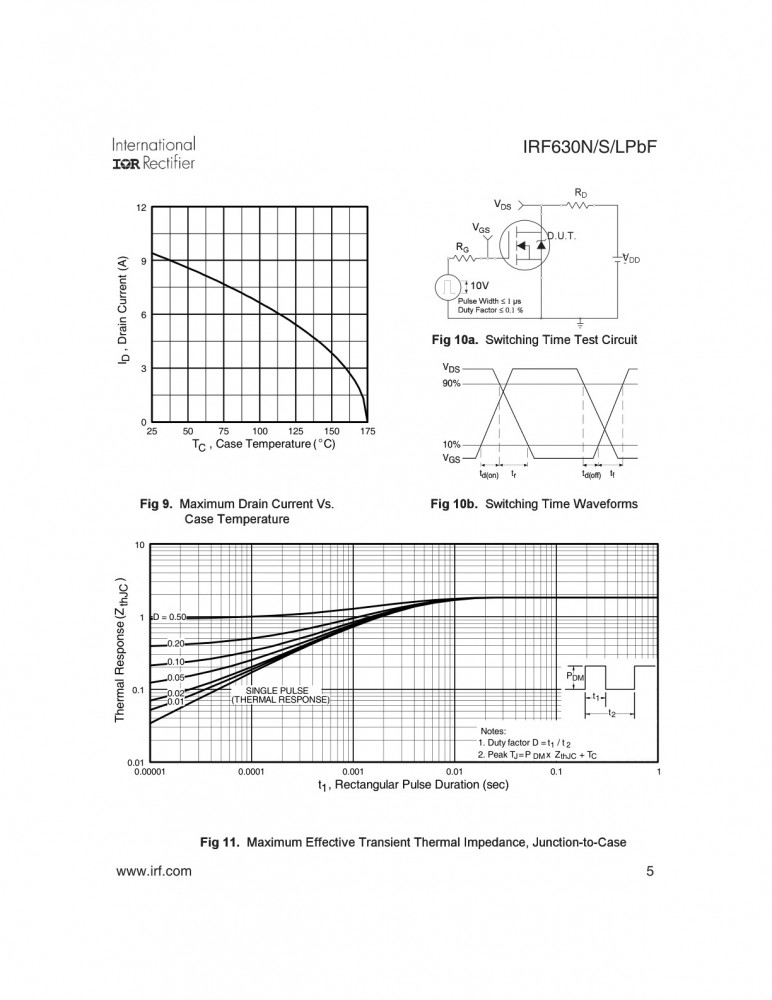 IRF630 datasheet page 5