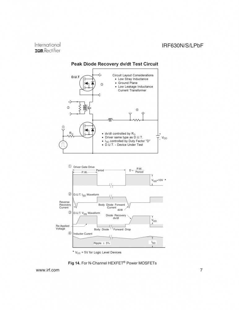 IRF630 datasheet page 7