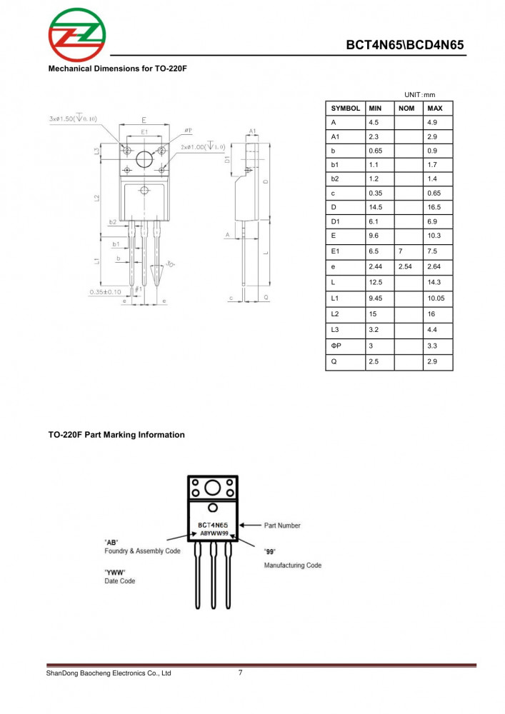 BCD4N65 datasheet page 7