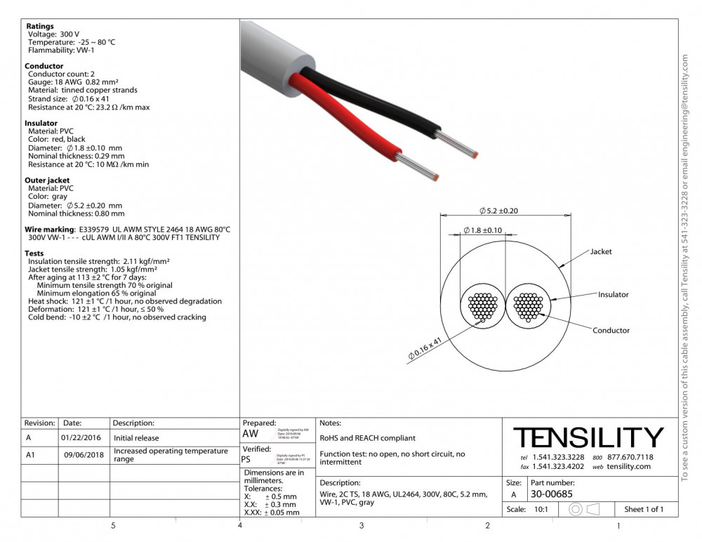 Tensility International 30-00685 product drawing