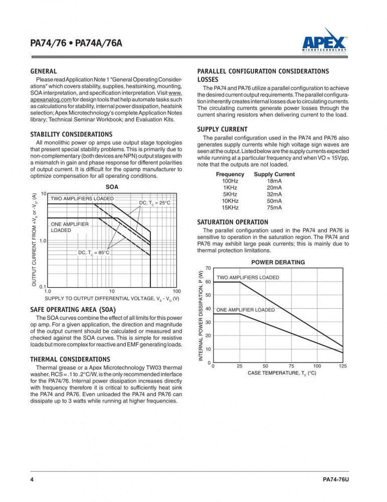 PA74 / PA76 datasheet page 4