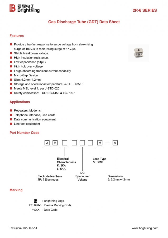 BrightKing GDT datasheet page 1