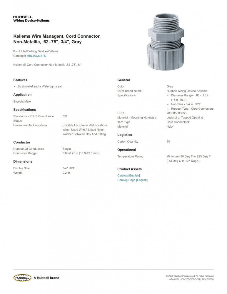 HBL10CM37S product documentation preview