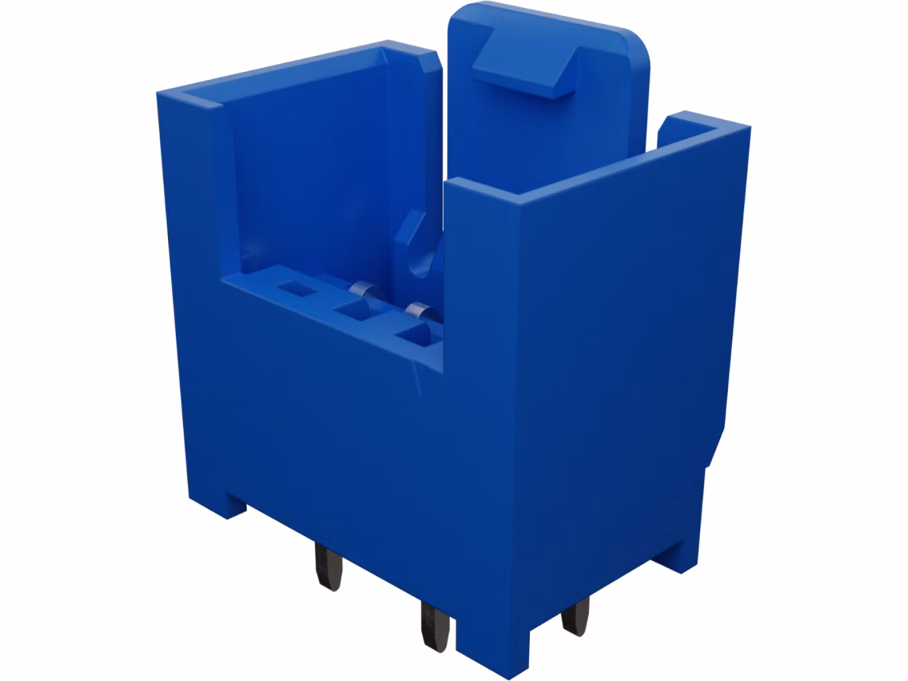 Appli-Mate RAST 2.5 Header, Vertical, 4 Circuits, Tin (Sn) Plating, Glow-Wire Capable, Positioning Key D Blocked, with Latch, Blue for sale