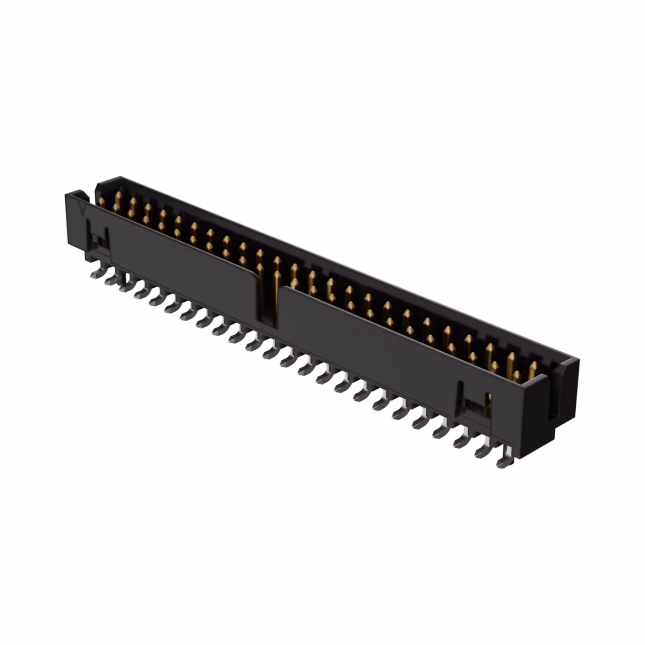 2.00mm Pitch, Milli-Grid PCB Header, Dual Row, Vertical, Surface Mount, Shrouded, 48 Circuits, 0.38µm Gold (Au) Plating, Dual Side Slots, Dual Friction Locks, Center Polarization, with Pegs, Tube for sale