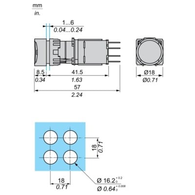 Schneider XB6CA31B Pushbutton Switch