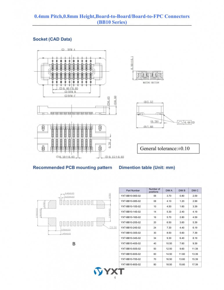YXT BB10 plug drawing