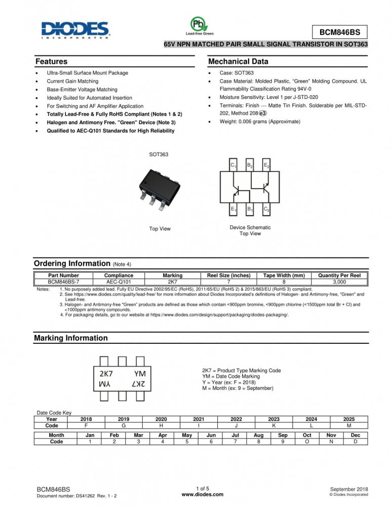 BCM846BS-7 datasheet page 1