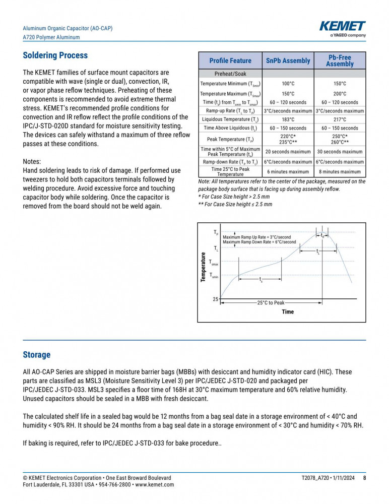 KEMET A720 document page 8
