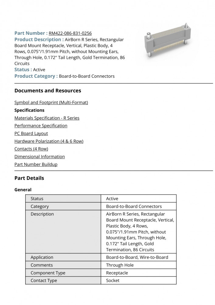RM422-086-831-0256 technical document page 1