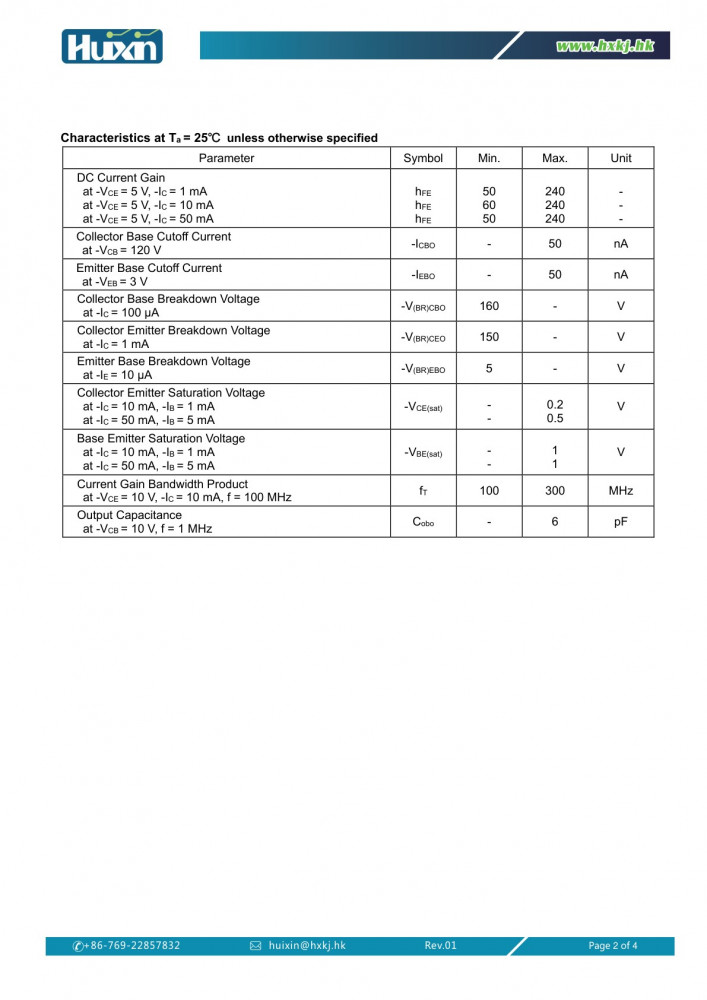 MMBT5401BD datasheet page 2