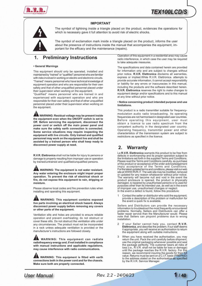 TEX100LCD/S manual page 7