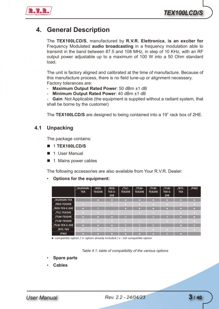 TEX100LCD/S manual page 9
