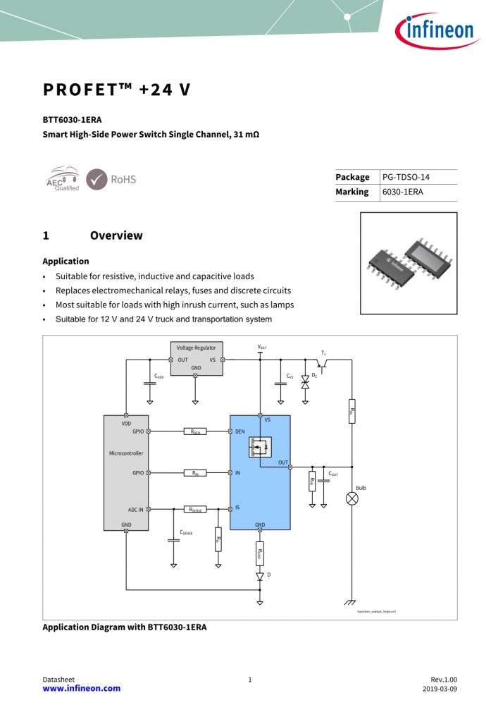 BTT6030-1ERA datasheet page 1