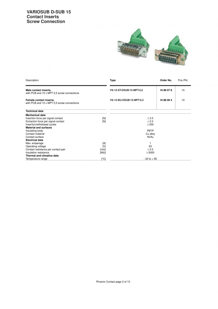 Phoenix Contact 1689132 technical document page 2