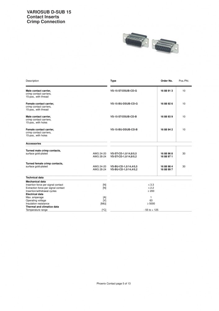 Phoenix Contact 1689132 technical document page 5