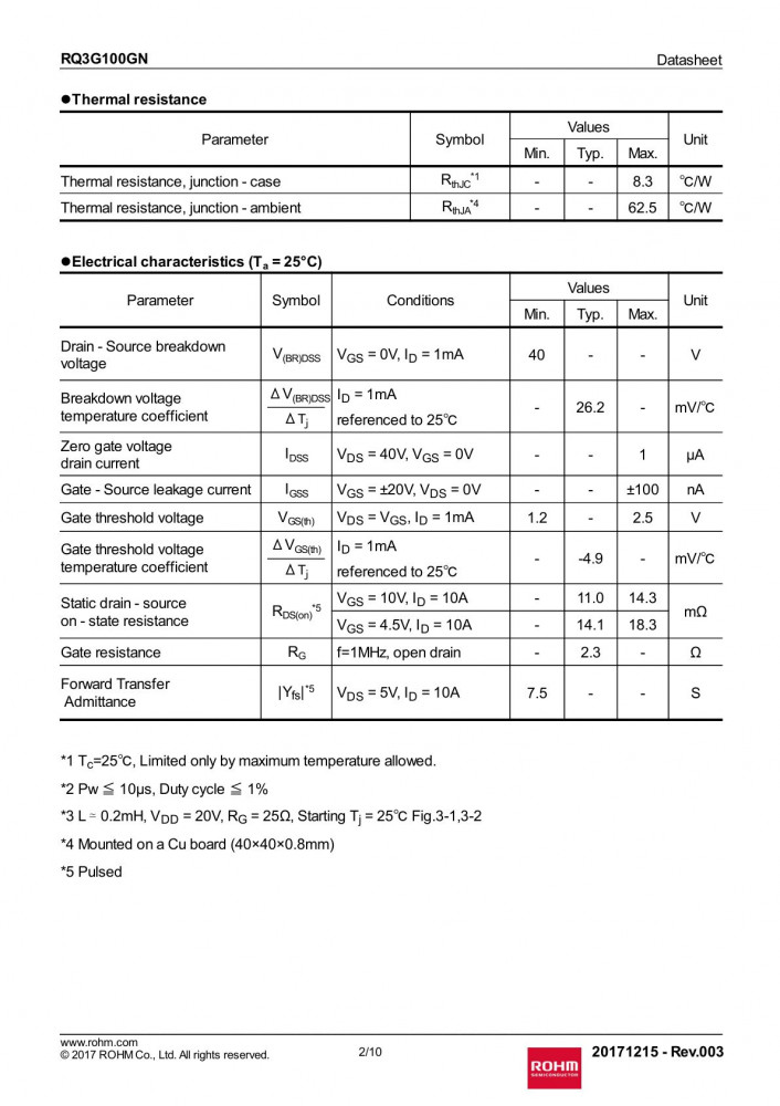 RQ3G100GNTB datasheet page 2
