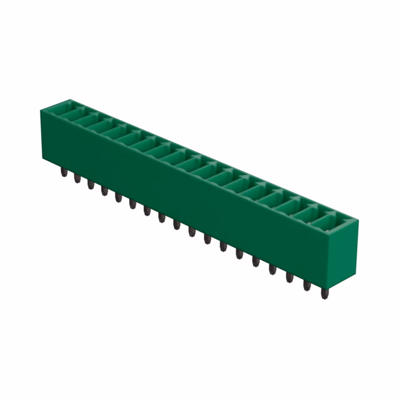 3.50mm Pitch Eurostyle Vertical PCB Header, Green Housing, 18 Circuits for sale