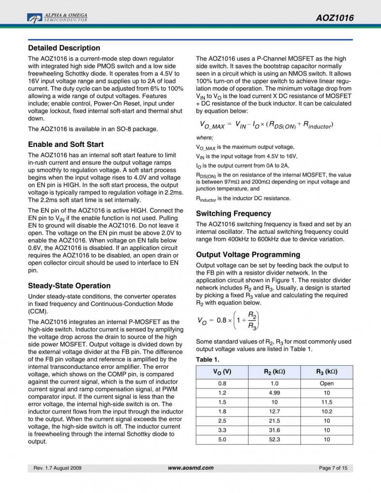 AOZ1016AI datasheet page 7