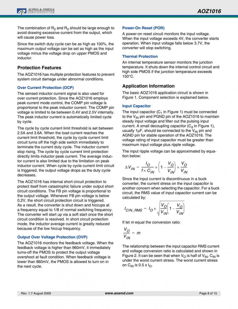 AOZ1016AI datasheet page 8