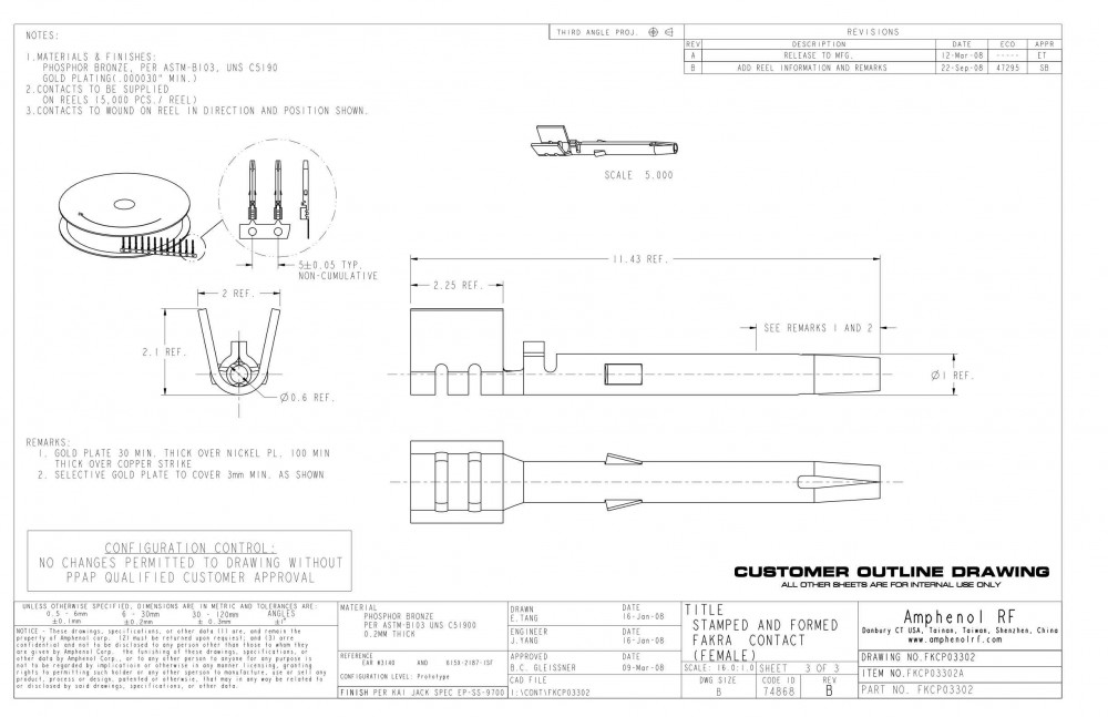 Amphenol FKCP03302 technical drawing preview