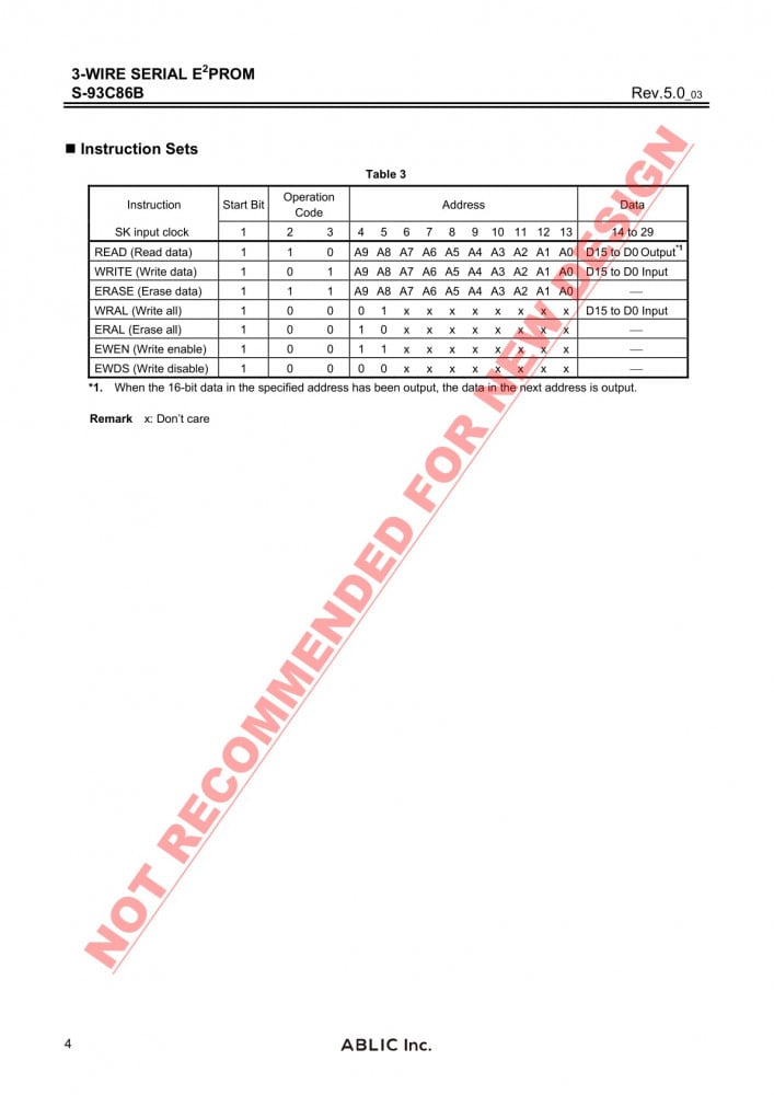 S-93C86B datasheet page 4