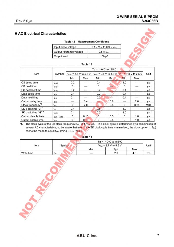 S-93C86B datasheet page 7