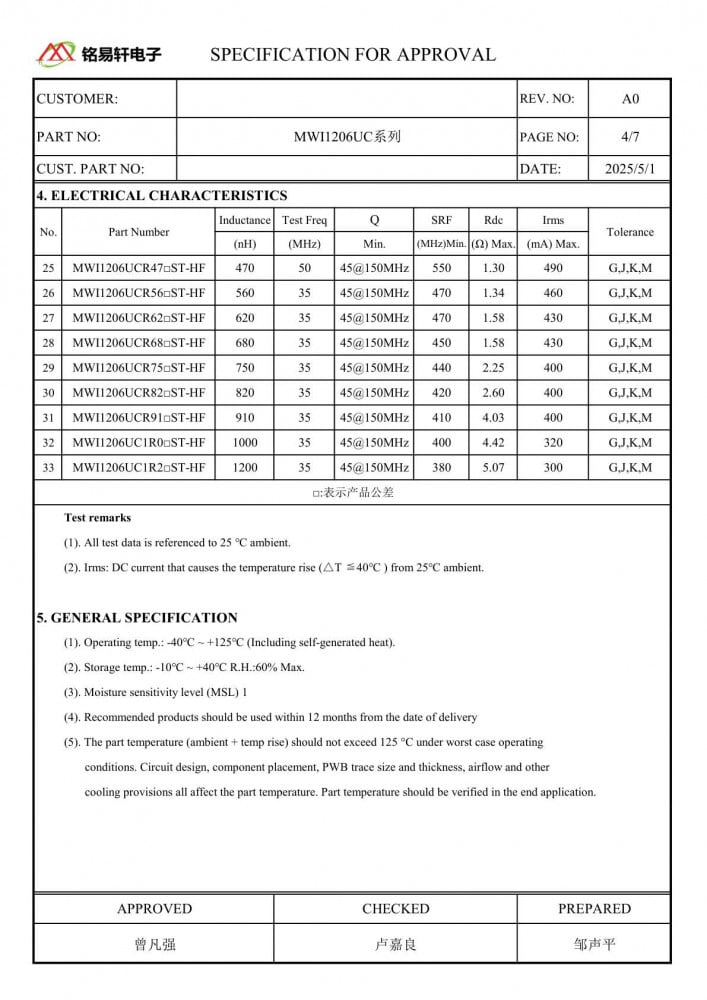 MYX general specification page 5