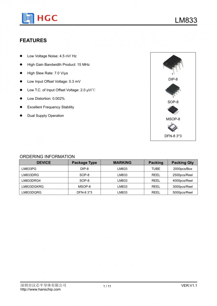 LM833DRG datasheet page 1