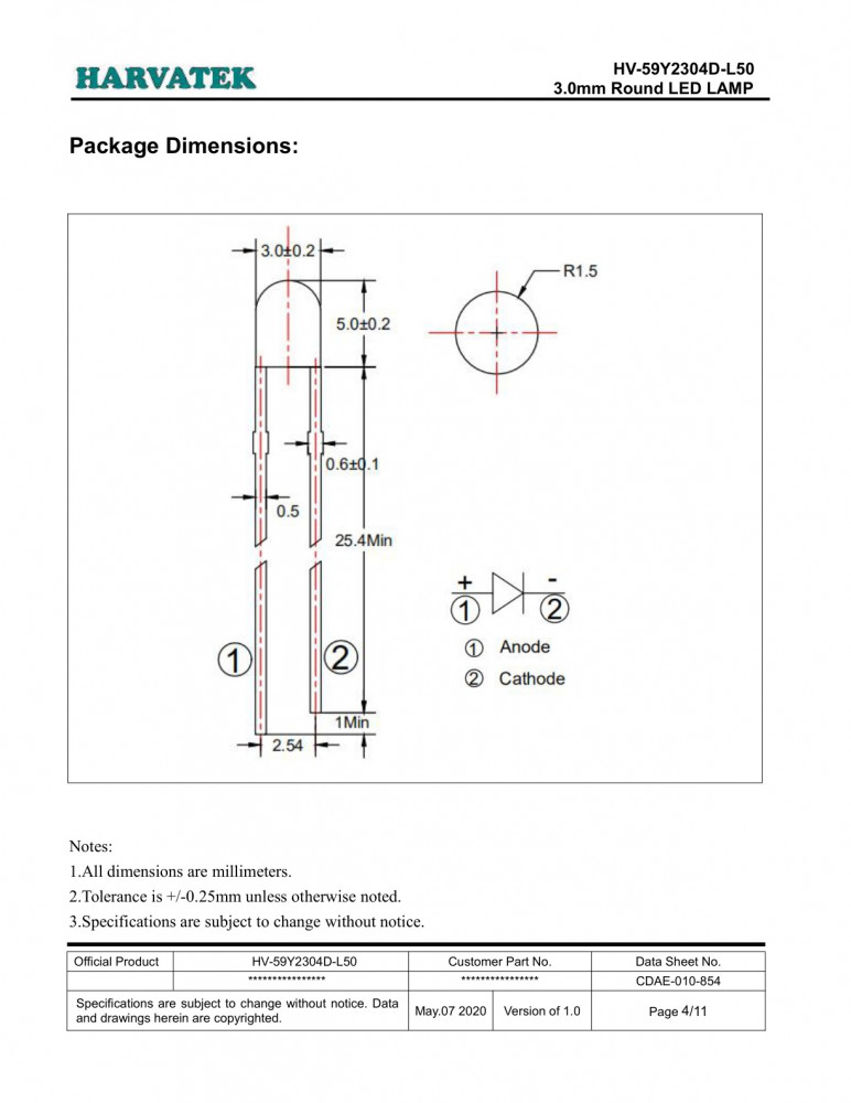 HV-59Y2304D-L50 datasheet page 4