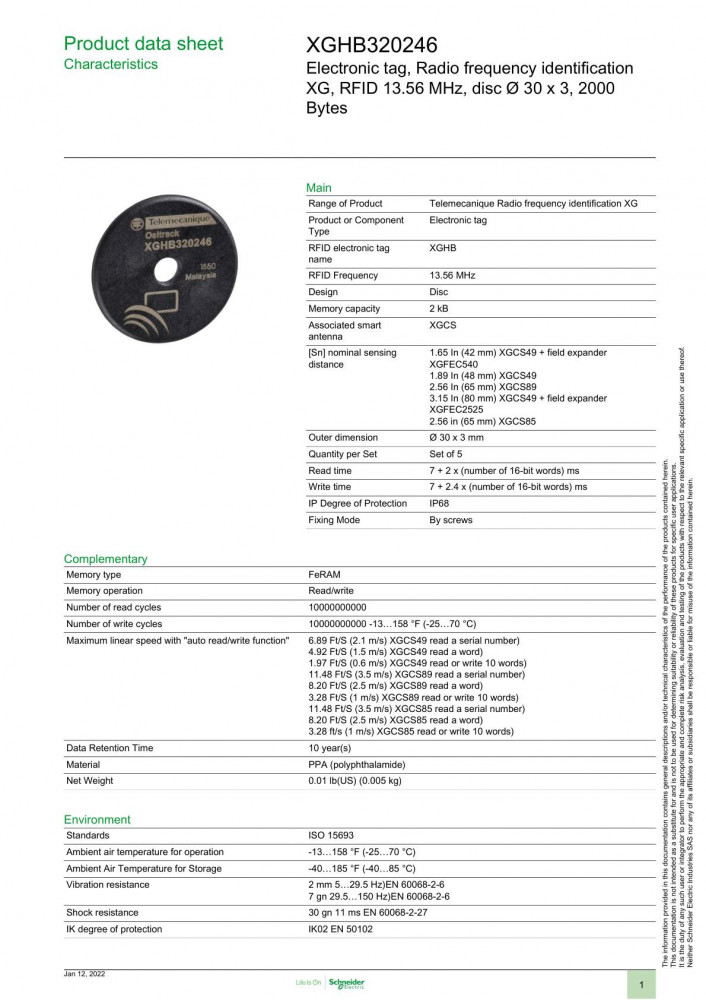 XGHB320246 technical document page 1