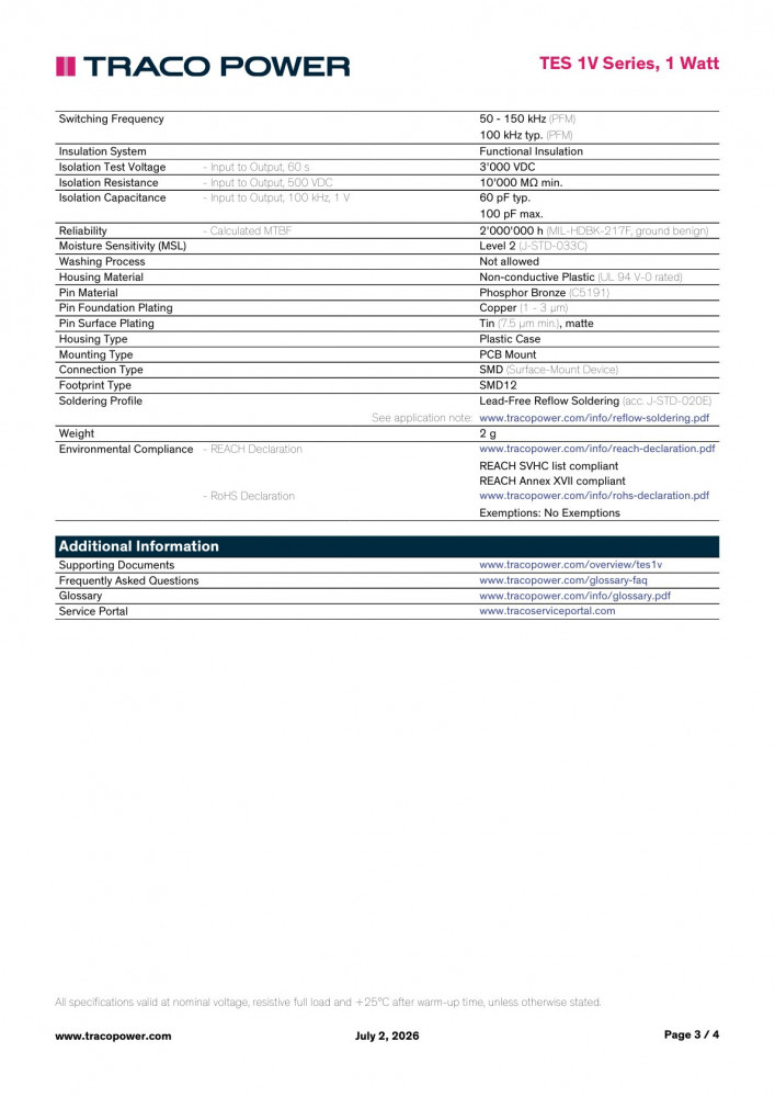 TES 1V series technical document page 3