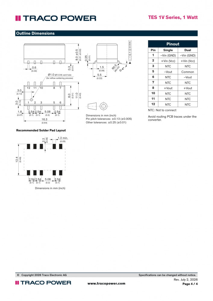 TES 1V series technical document page 4