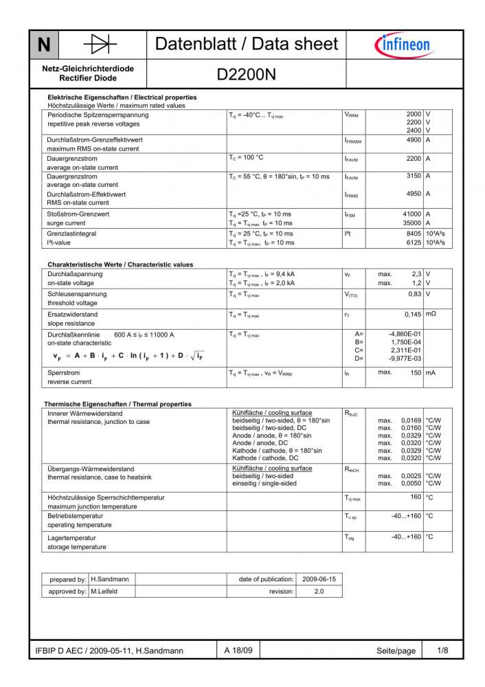 D2200N24T VF data sheet page 1