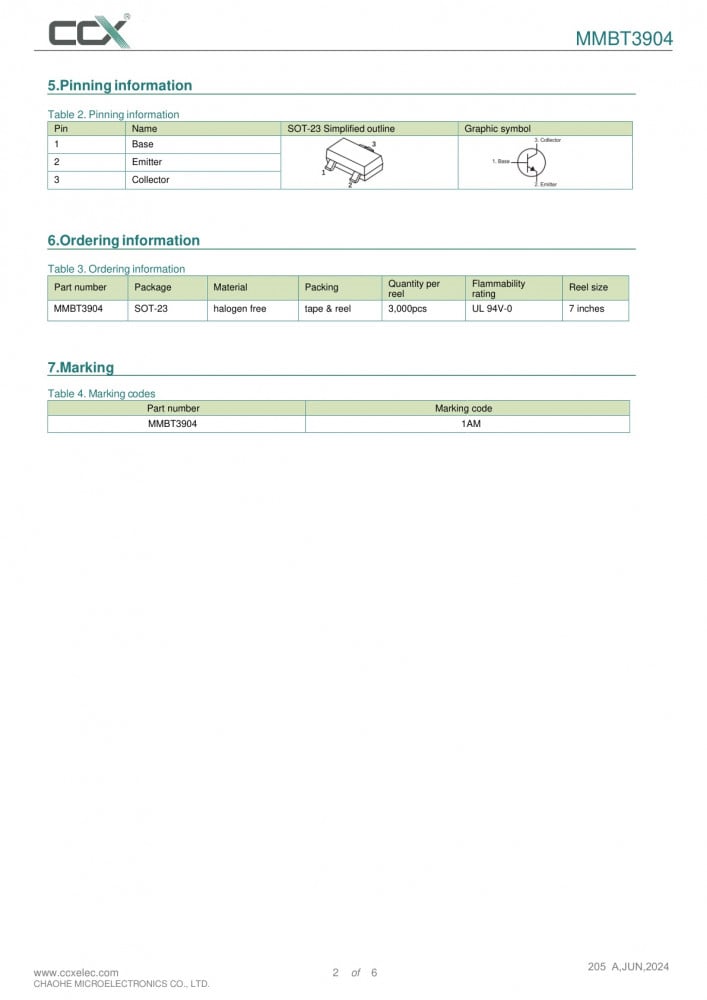 MMBT3904 datasheet page 2