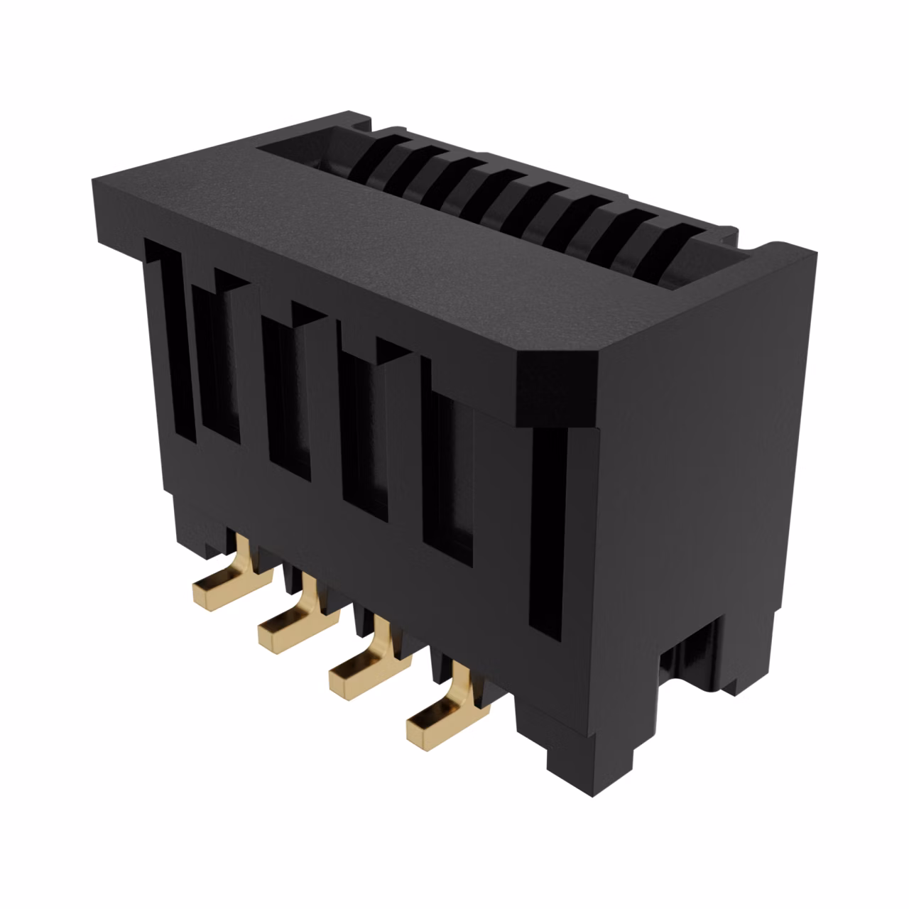 Easy-On FFC/FPC Connector, 0.50mm Pitch, Surface Mount, Vertical, Non-ZIF, Reverse Footprint, Gold Plating, Black, 8 Circuits for sale