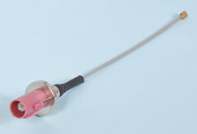 MCX Right-Angle Plug to MCX Right-Angle Plug on RD-316 Cable, 412.80mm Length, 50 Ohms