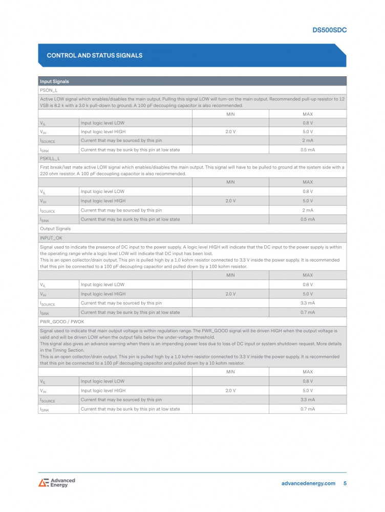 DS500SDC-3-001 datasheet page 5
