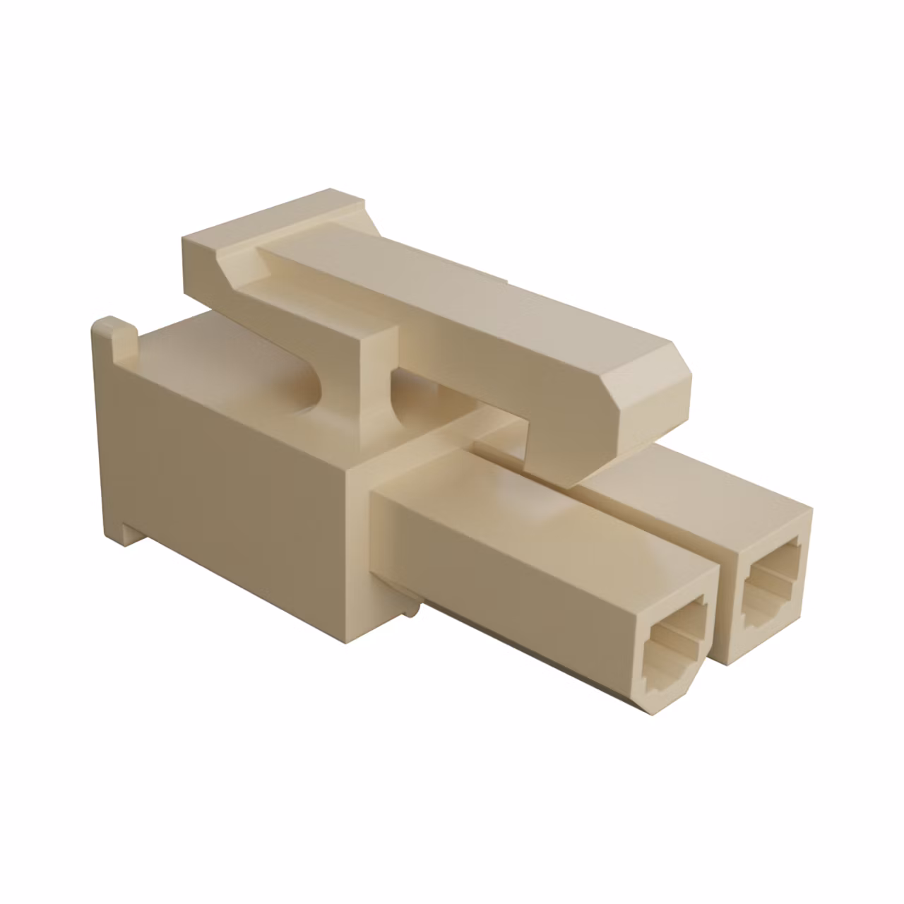 Mini-Fit Jr. Receptacle Housing, Single Row, Nylon, UL94V-2, 2 Circuits, Positive Latch, Glow-Wire Capable, Natural (Beige) for sale