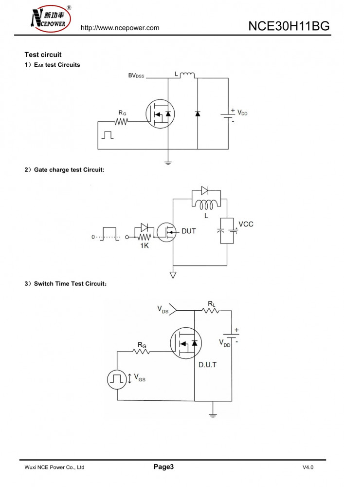 NCE30H11BG datasheet page 3